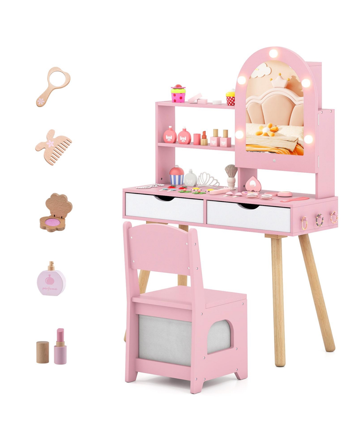 Click here for Slickblue Kids Play Vanity Set with Adjustable Mir... prices