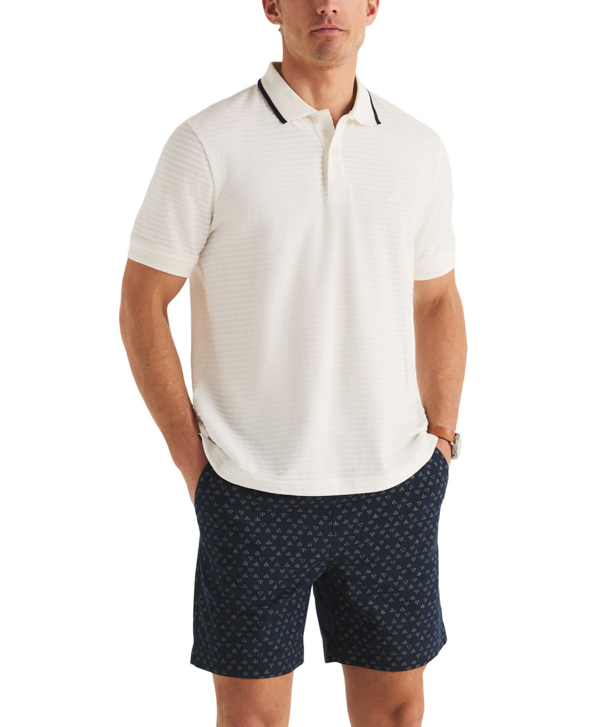 Click here for Nautica Mens Short-Sleeve Jacquard Polo Shirt - Sa... prices