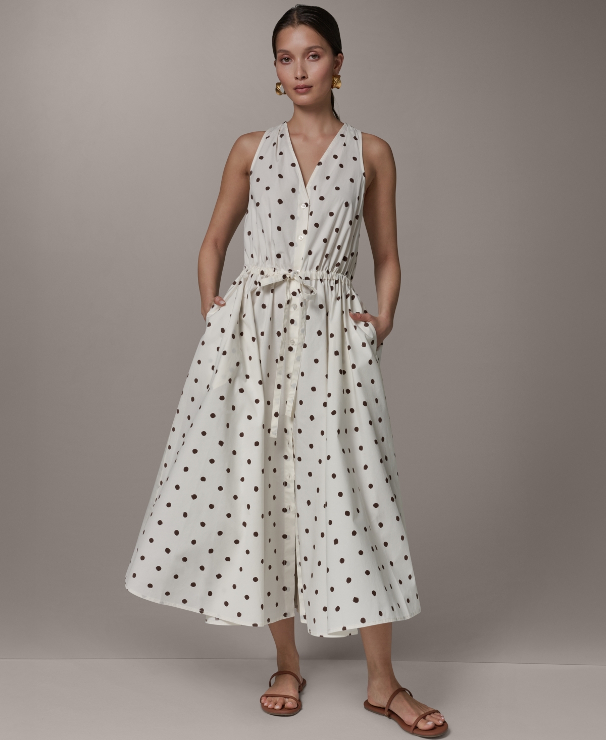 Click here for Donna Karan Weekend Womens Button-Front Midi Dress... prices