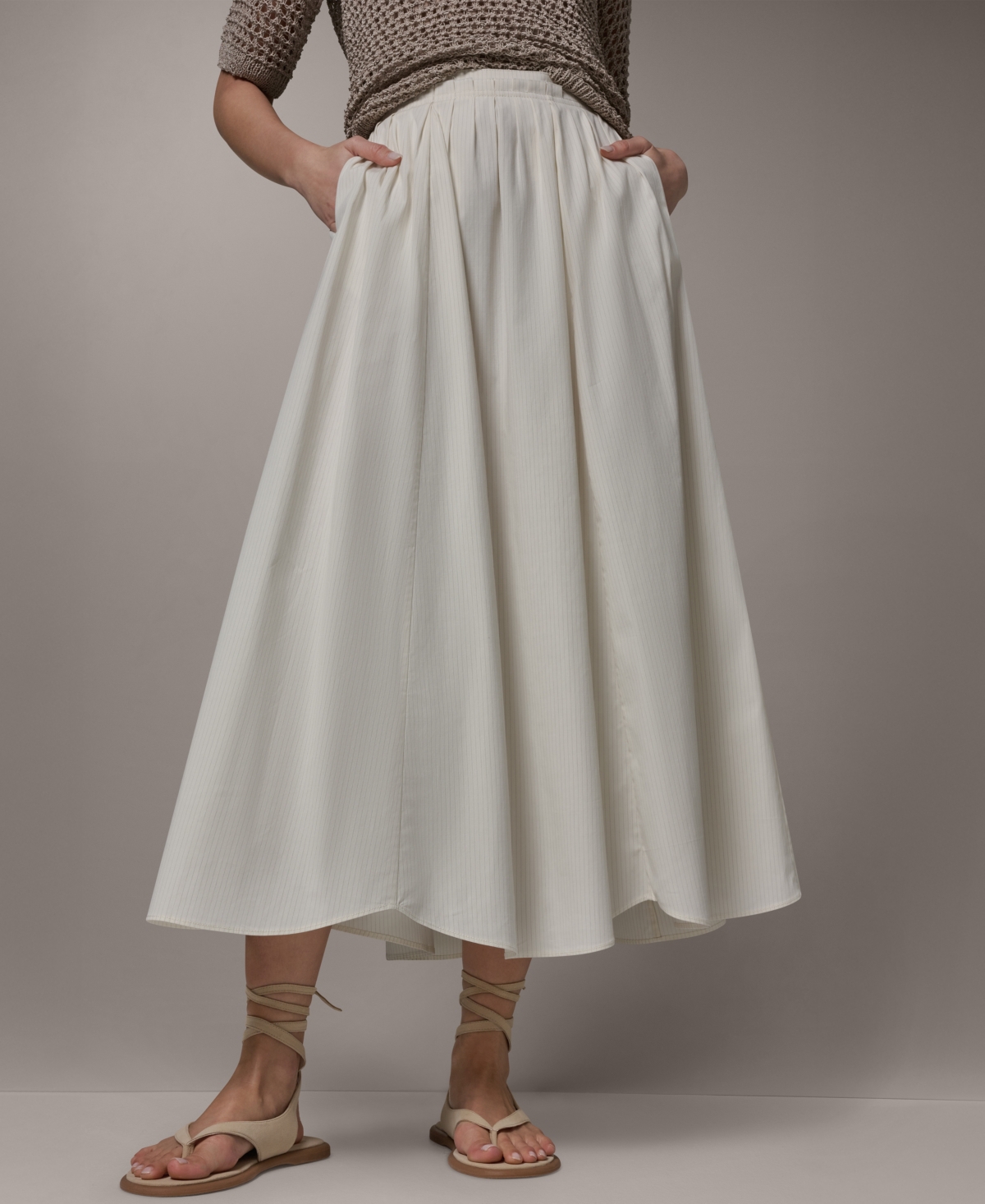 Click here for Donna Karan Weekend Womens Stripe Pleated Skirt -... prices