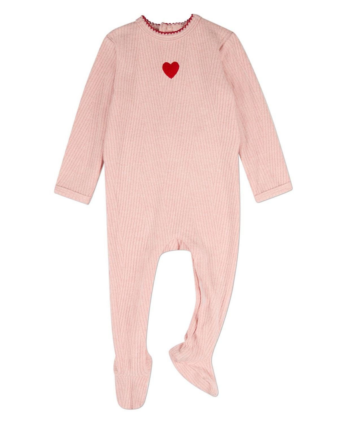 Click here for MeMoi Baby Girls Heart Embroidered Textured Footie... prices