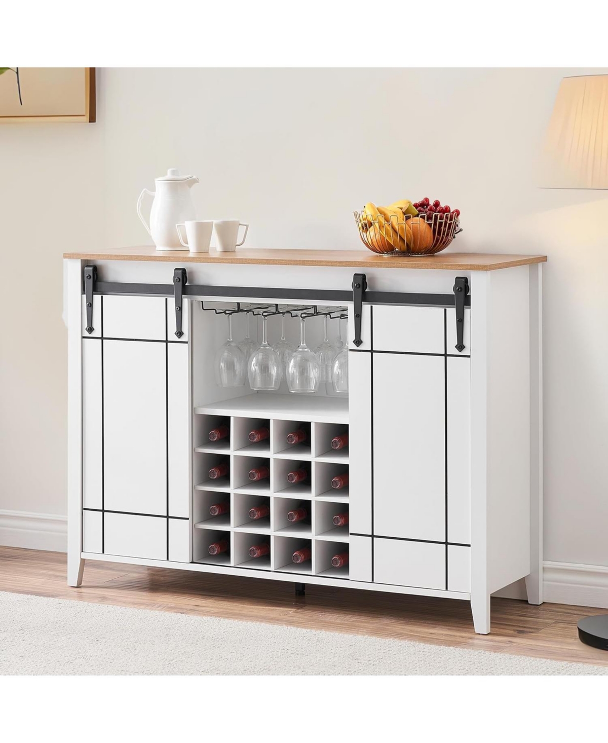 Click here for gaomon Farmhouse Wine Cabinet with Storage  Slidin... prices