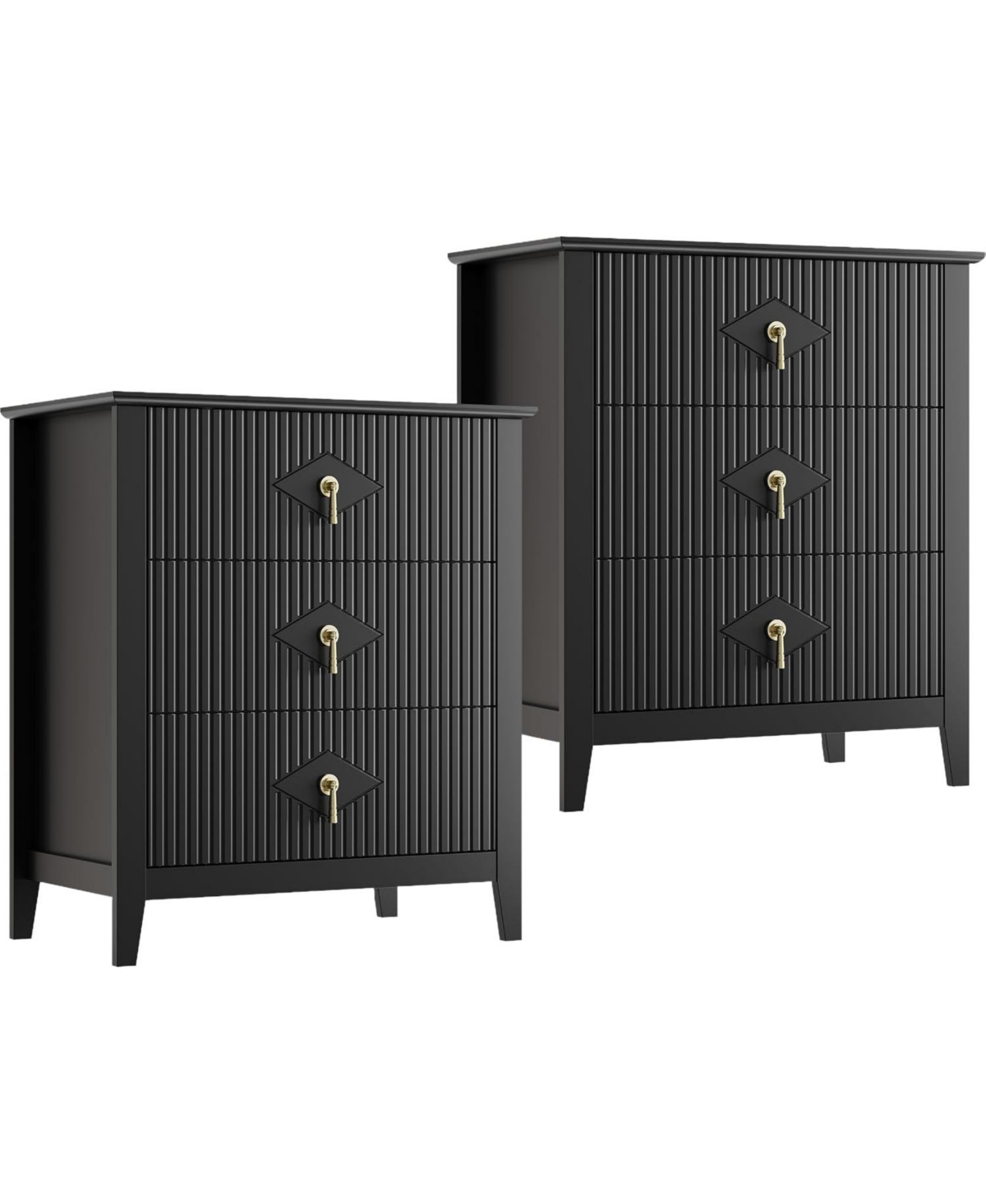 Click here for gaomon 2-Pack Fluted 3-Drawer Dresser  27.5 Wide... prices