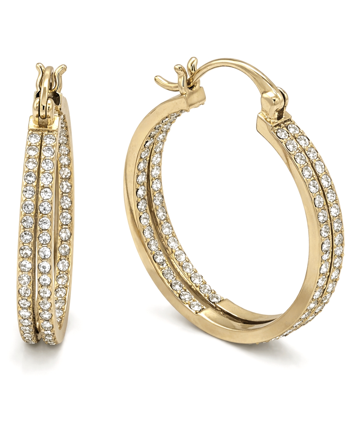 Click here for And Now This Crystal Small Double Hoop Earrings in... prices