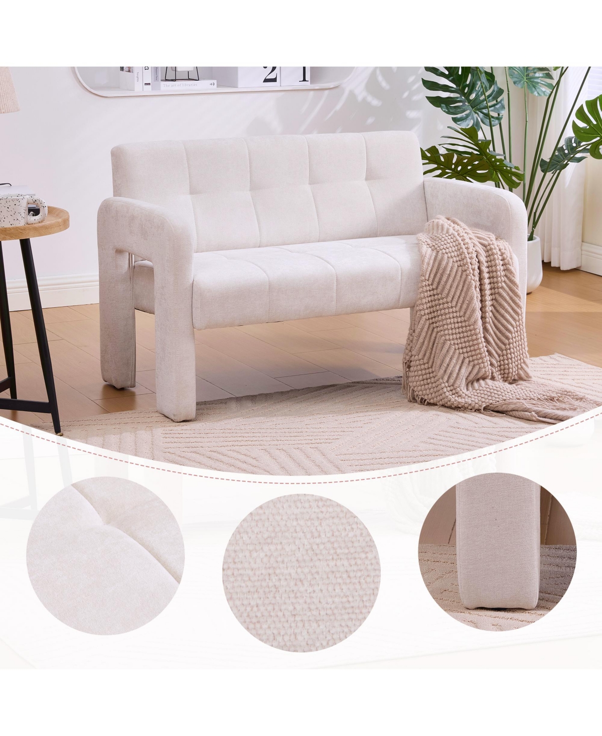 Click here for Rainsken 47 Small Loveseat Sofa  Chenille Mini 2 S... prices