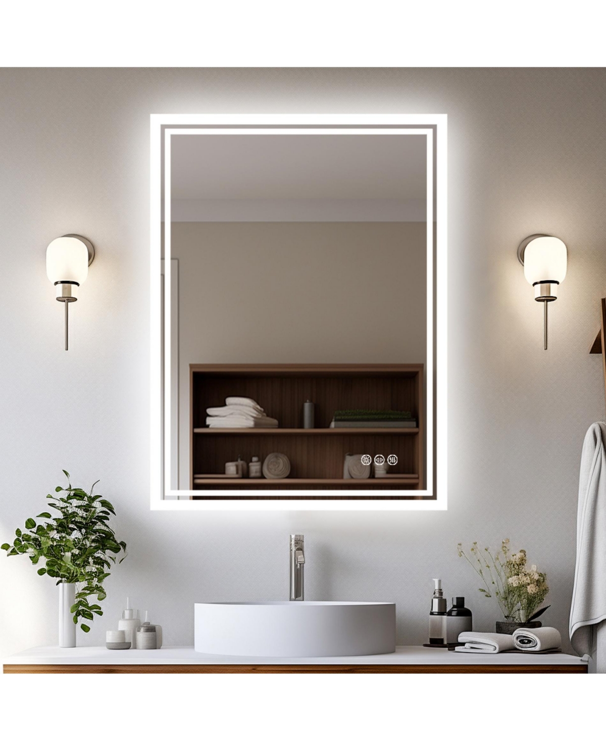 Click here for Luvodi Luvod 27.5Ã35.4 in Illuminated Led Bathroo... prices