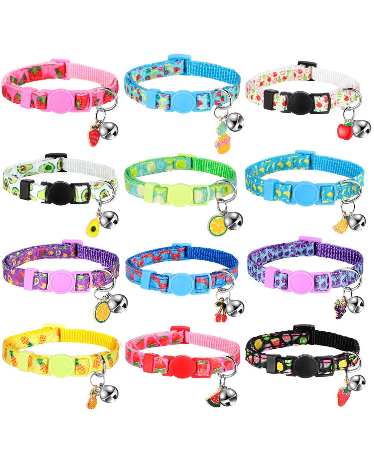 Click here for Aronkl 12 Summer Fruit Pattern Cat Collars Adjusta... prices