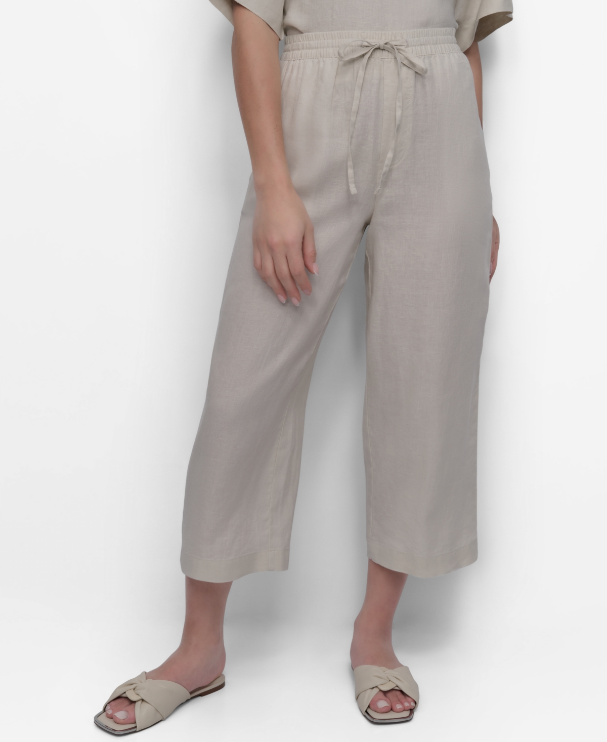 Click here for Dkny Womens Pull-On Wide-Leg Pants - Natural prices