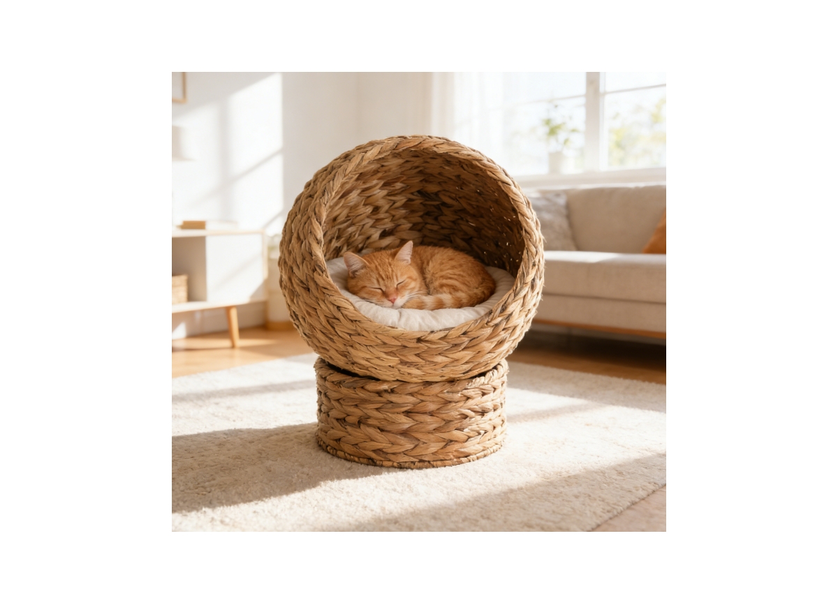 Click here for Zeus & Ruta Handwoven Cat Retreat: Elevated Bed wi... prices