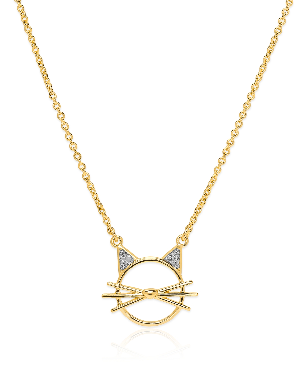 Click here for Macys Diamond Accent 0.005 ct. t. w. Cat Face Pend... prices