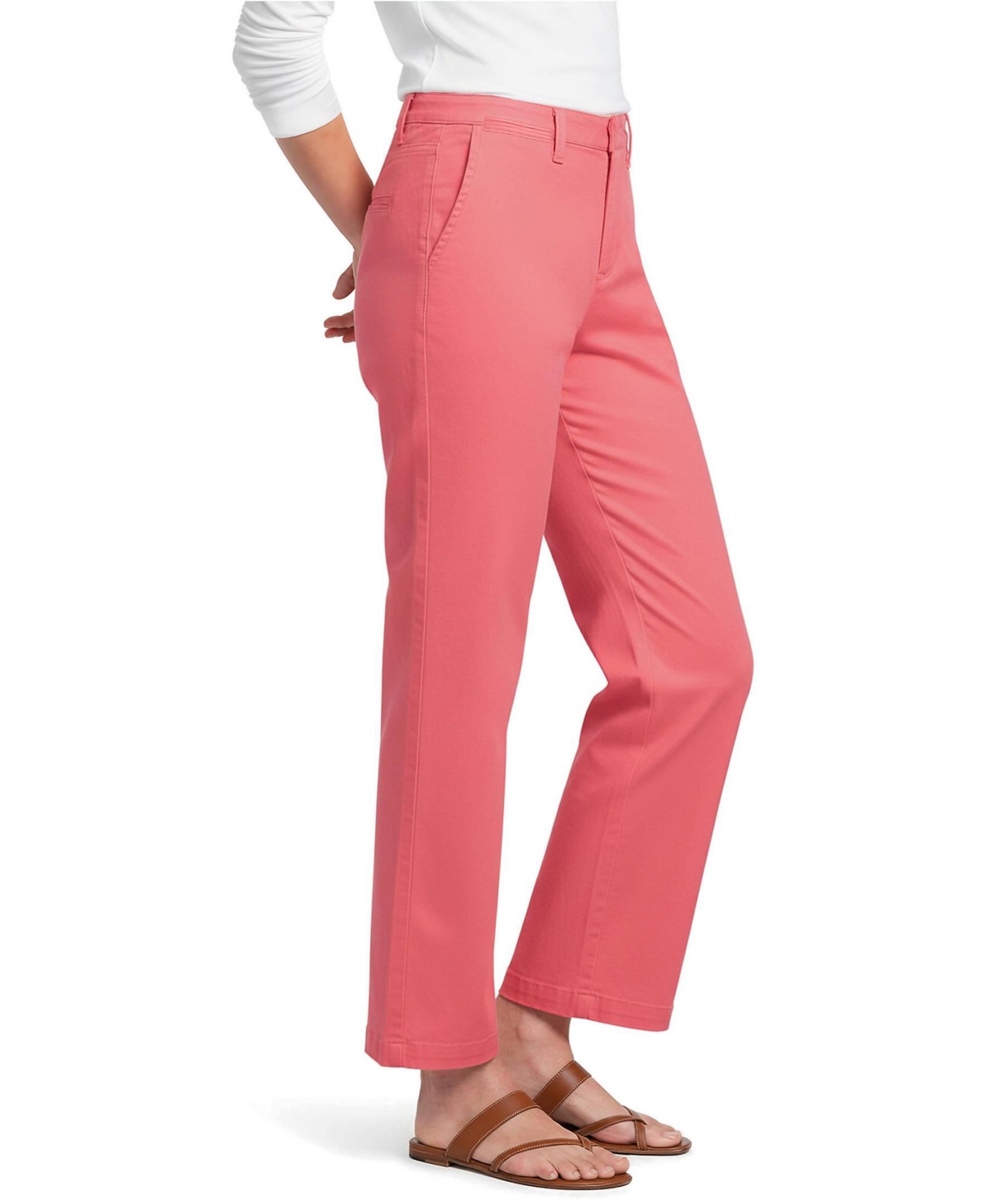 Click here for Lands End Womens Mid Rise Classic Straight Leg Chi... prices