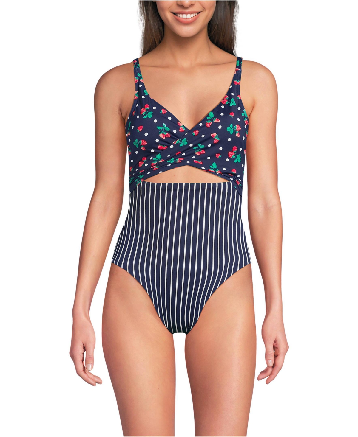 Click here for Lands End Womens Wrap Monokini High Leg One Piece... prices