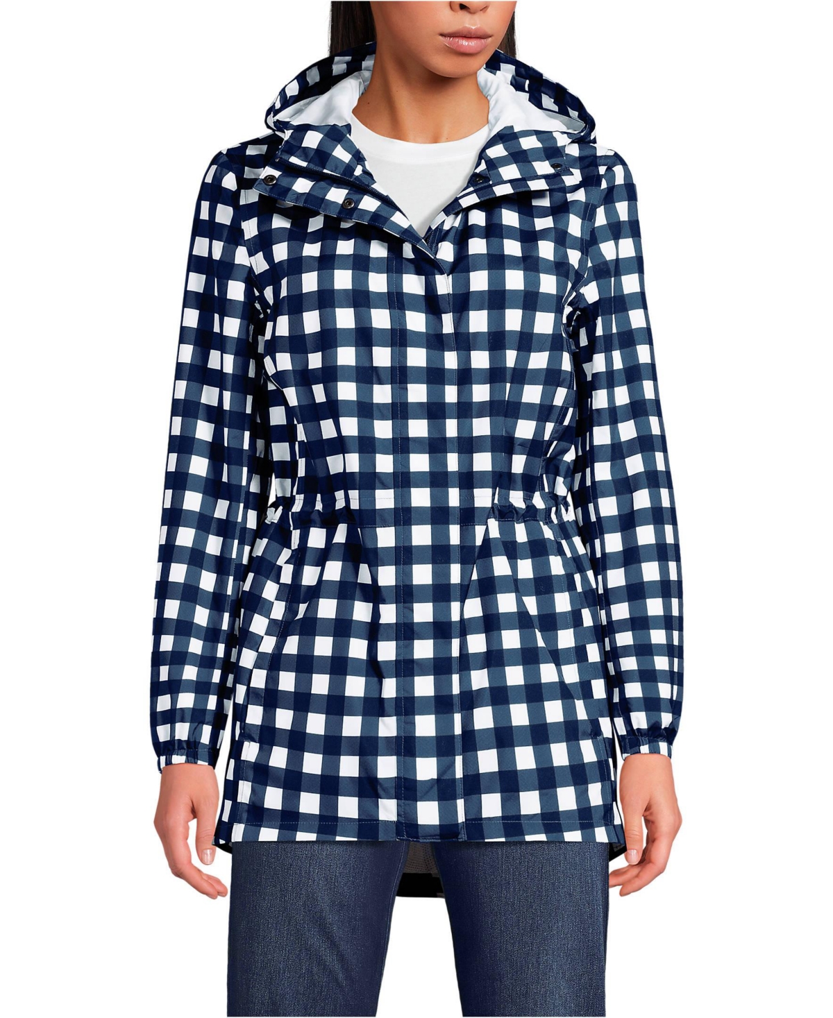 Click here for Lands End Womens Print Waterproof Hooded Packable... prices