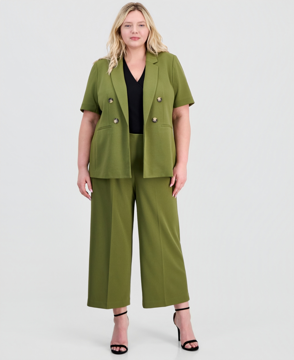 Click here for Anne Klein Plus Size Short-Sleeve Open-Front Blaze... prices