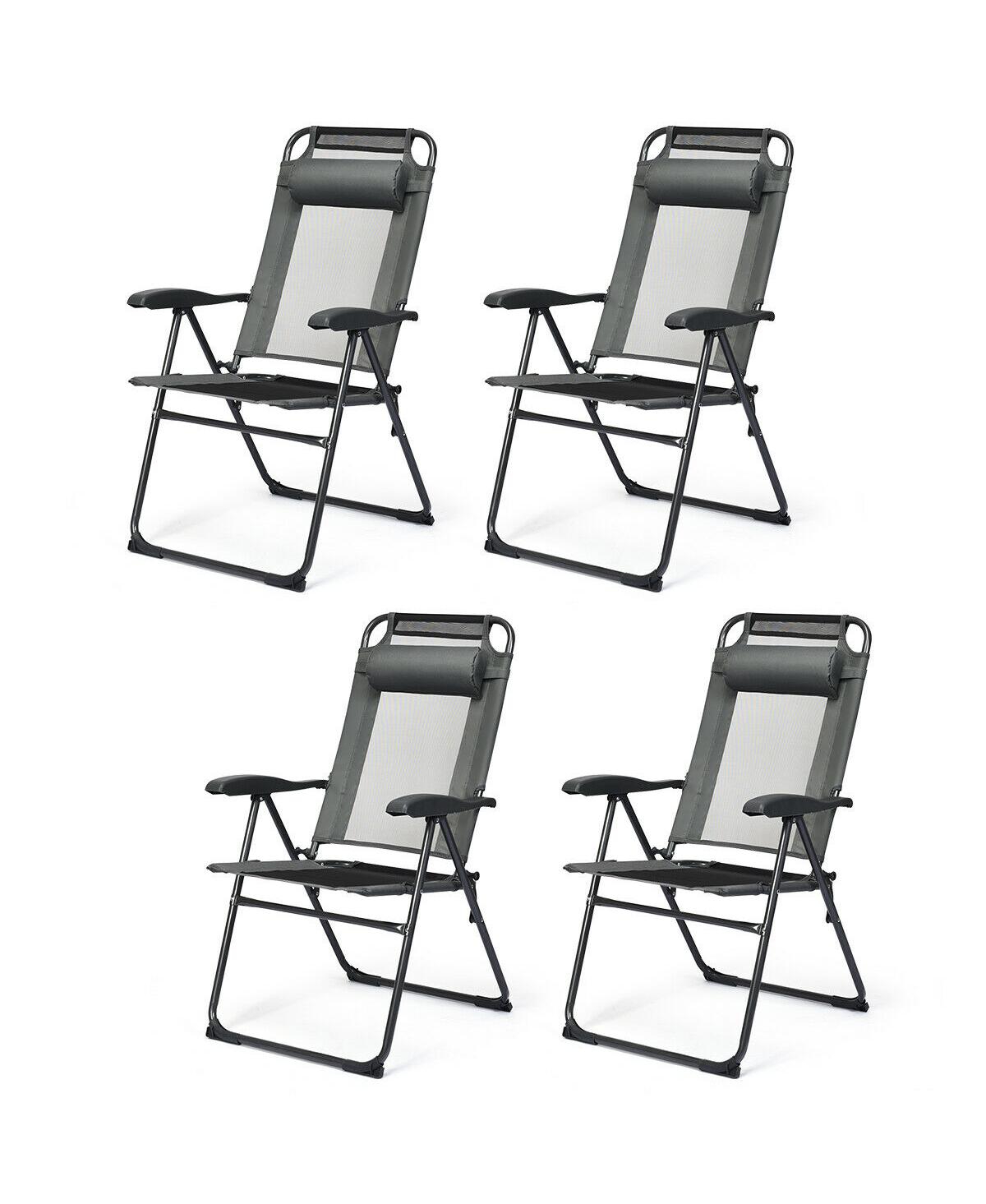 Click here for Gymax 4PC Folding Chairs Adjustable Reclining Chai... prices