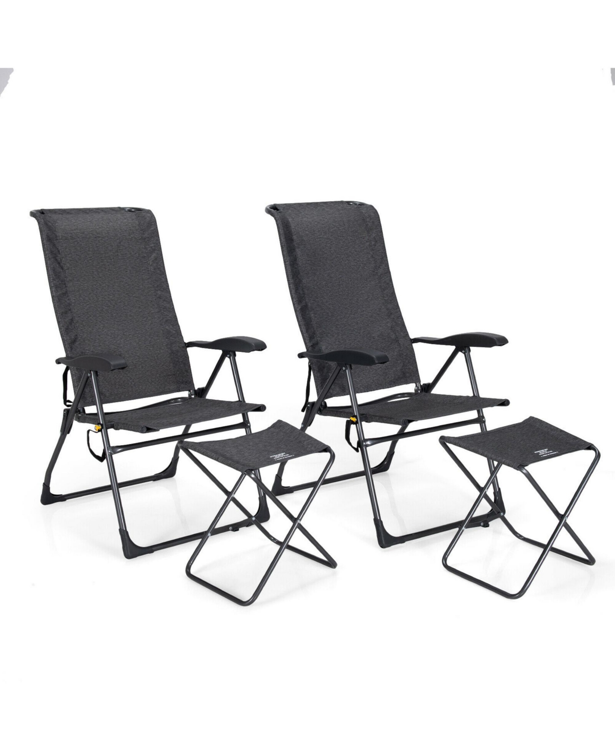 Click here for Gymax 4PCS Folding Patio Recliner Chair and Ottoma... prices