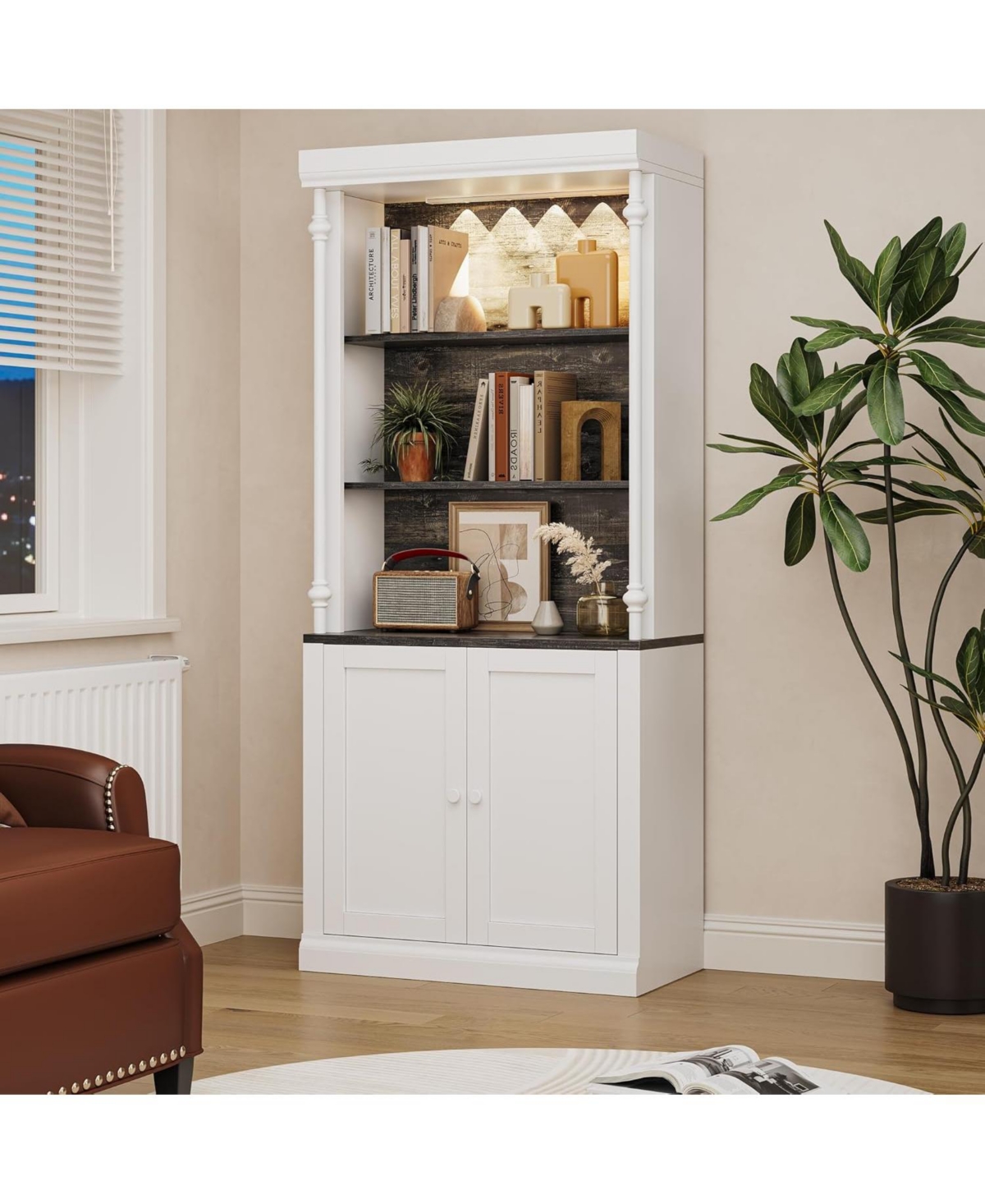 Click here for gaomon 5-Tier Bookshelf with Storage Cabinet and A... prices