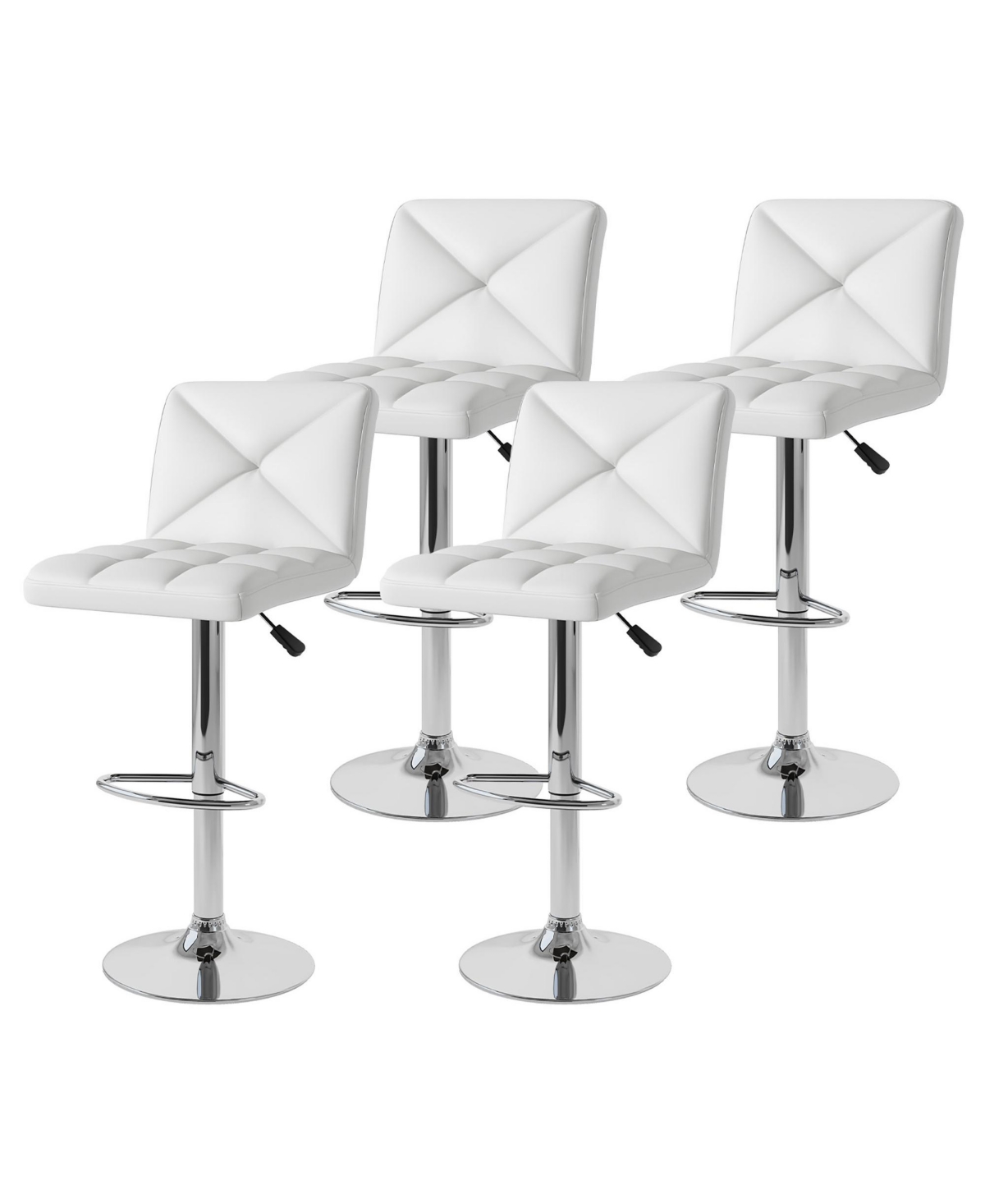 Click here for Gymax 4 Pcs Bar Stools Pu Leather Swivel Bar Chair... prices