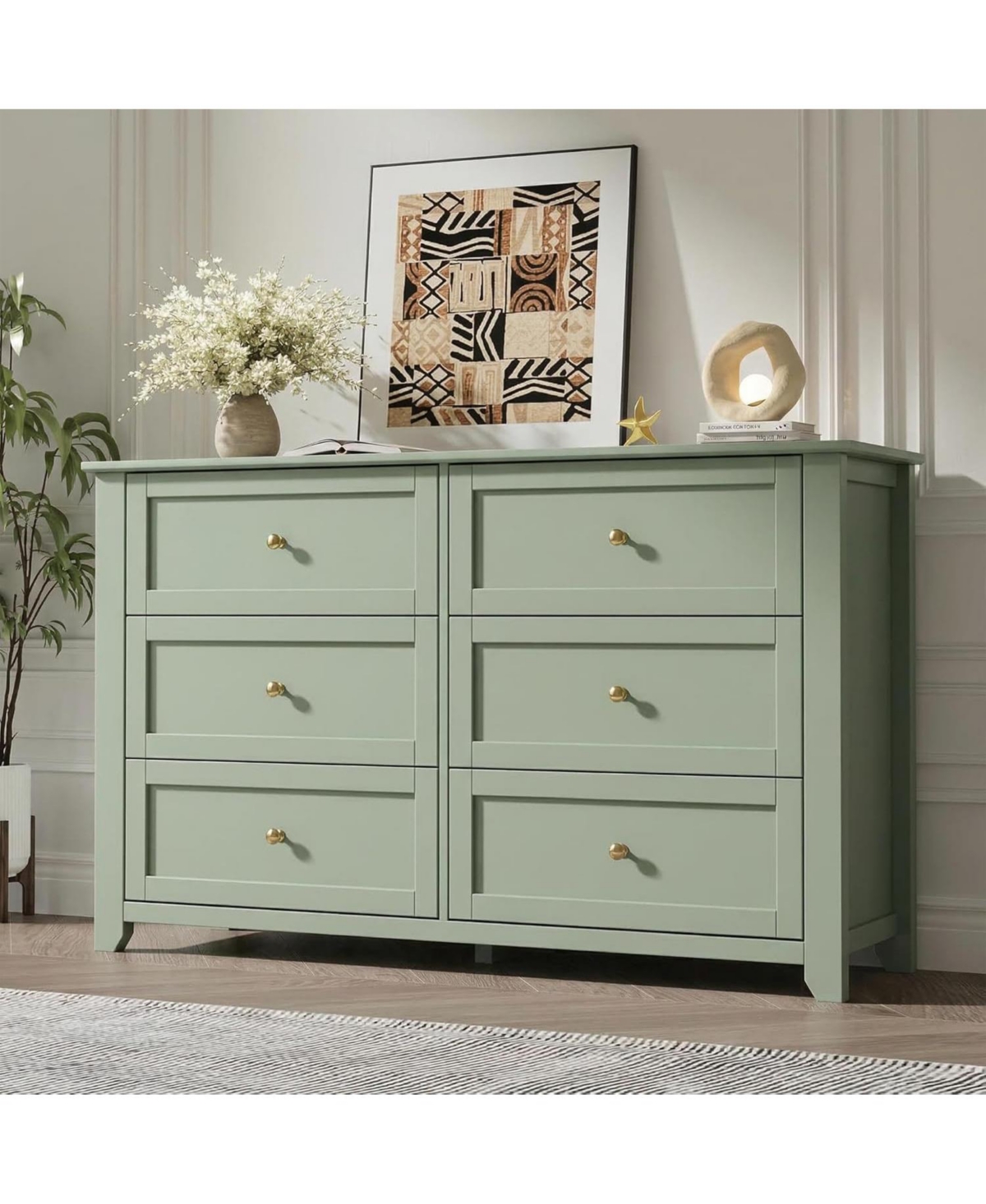Click here for gaomon 6 Drawer Dresser for Bedroom  Sage Green Dr... prices