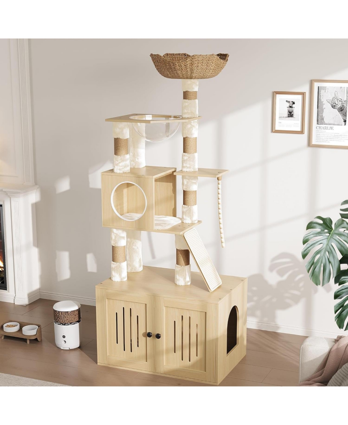 Click here for gaomon Cat Tree with Litter Box Enclosure  Hidden... prices
