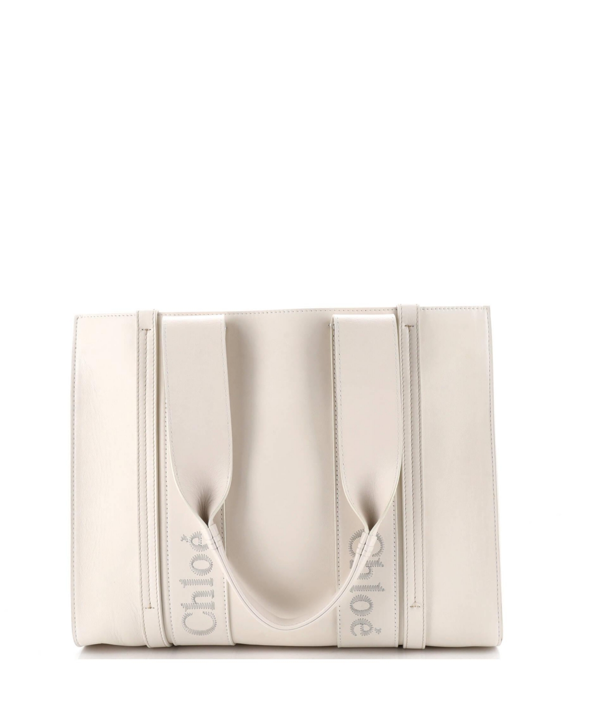 Click here for Pre-Owned Chloe Medium Woody Tote Leather - White prices