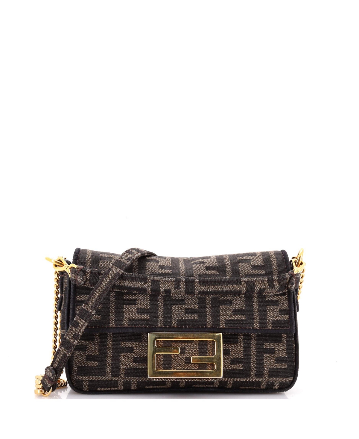 Click here for Pre-Owned Fendi Mini Baguette Nm Bag Zucca Canvas... prices