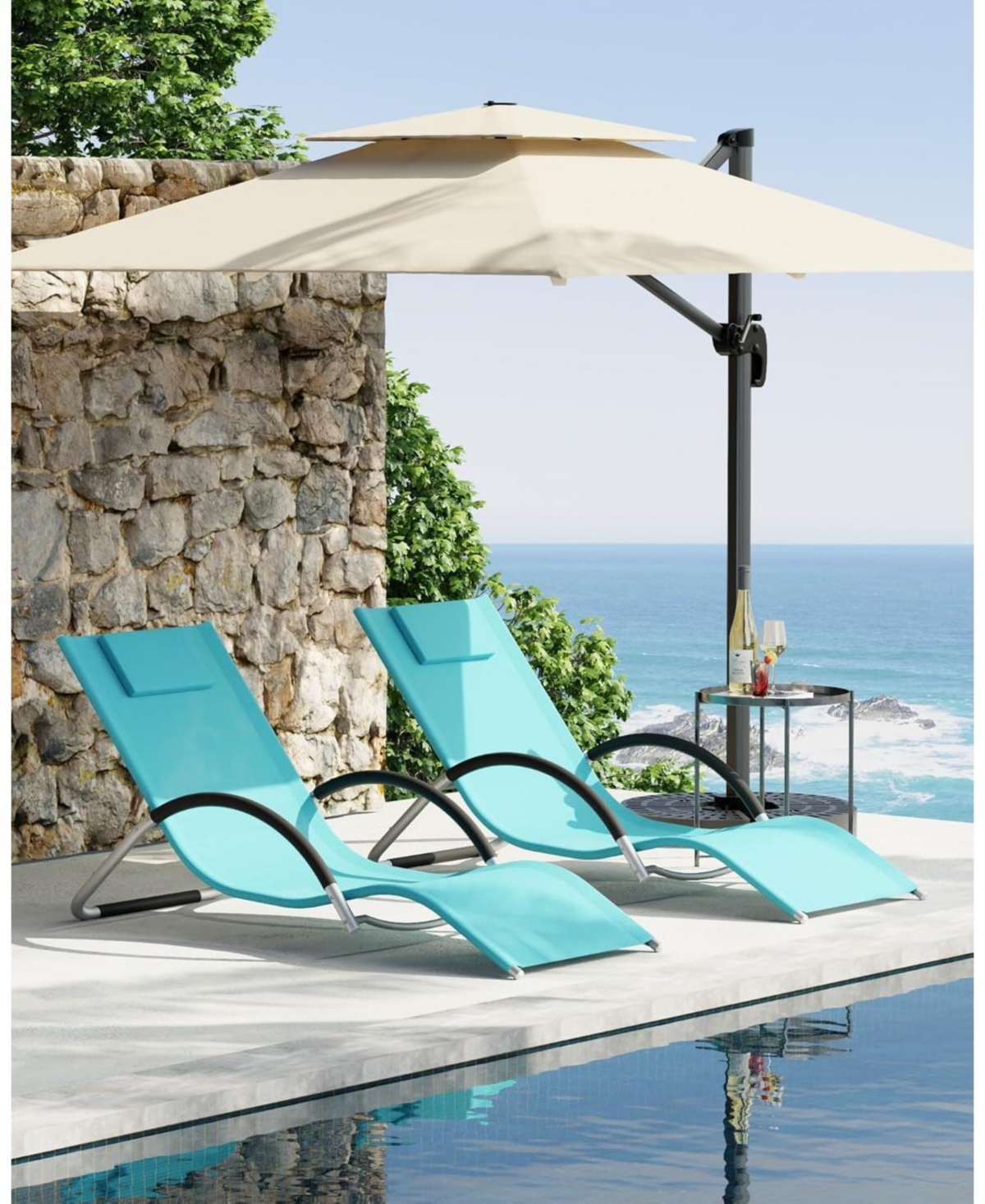 Click here for gaomon Patio Lounge Chairs Set of 2 with Ergonomic... prices