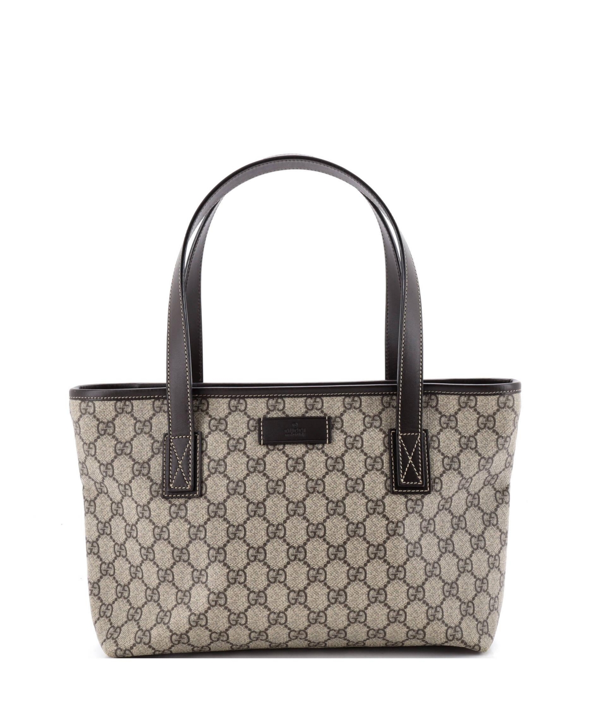 Click here for Pre-Owned Gucci Small Plus Tote Gg Coated Canvas w... prices