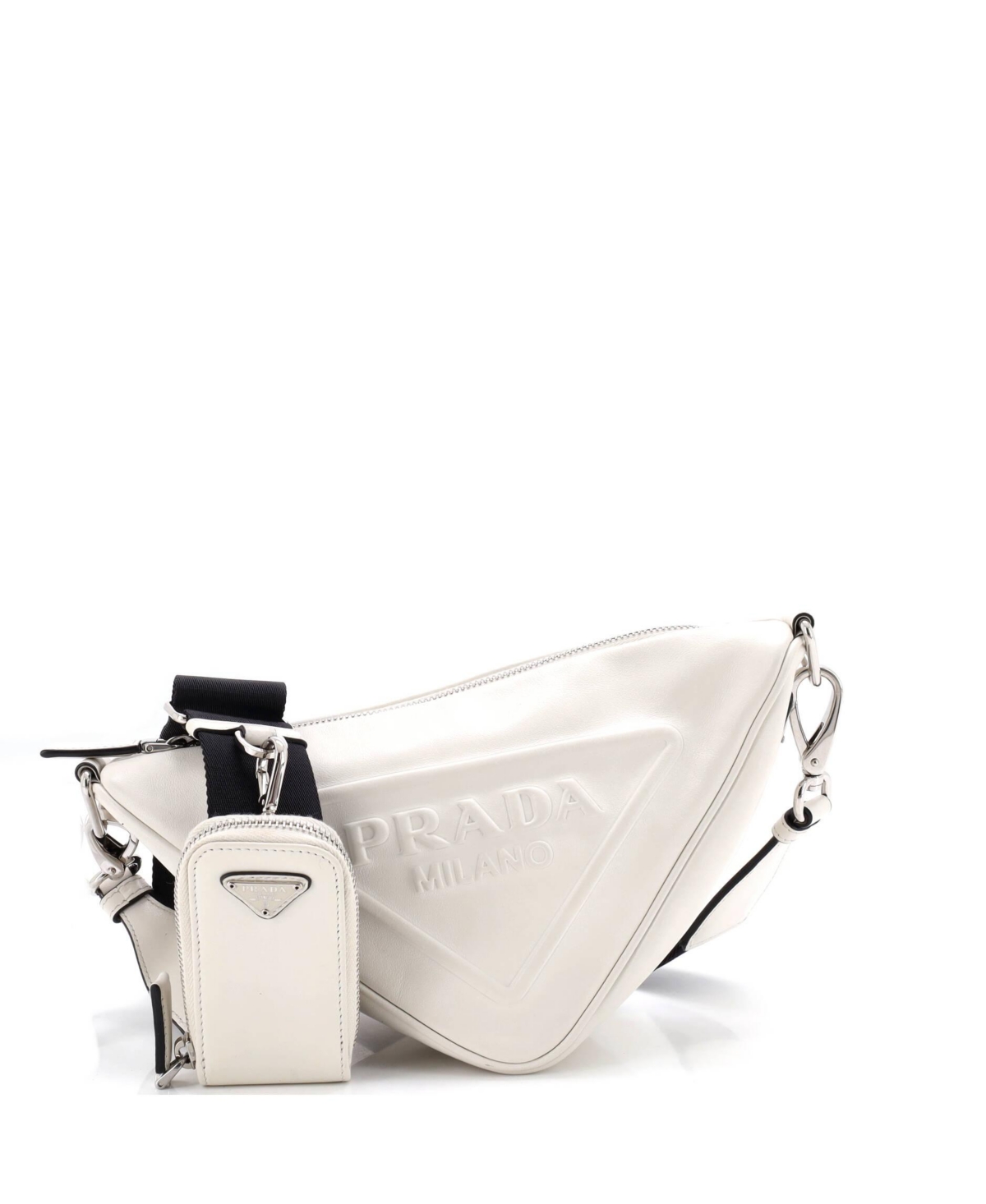 Click here for Pre-Owned Prada Mini Triangle Logo Zip Crossbody B... prices