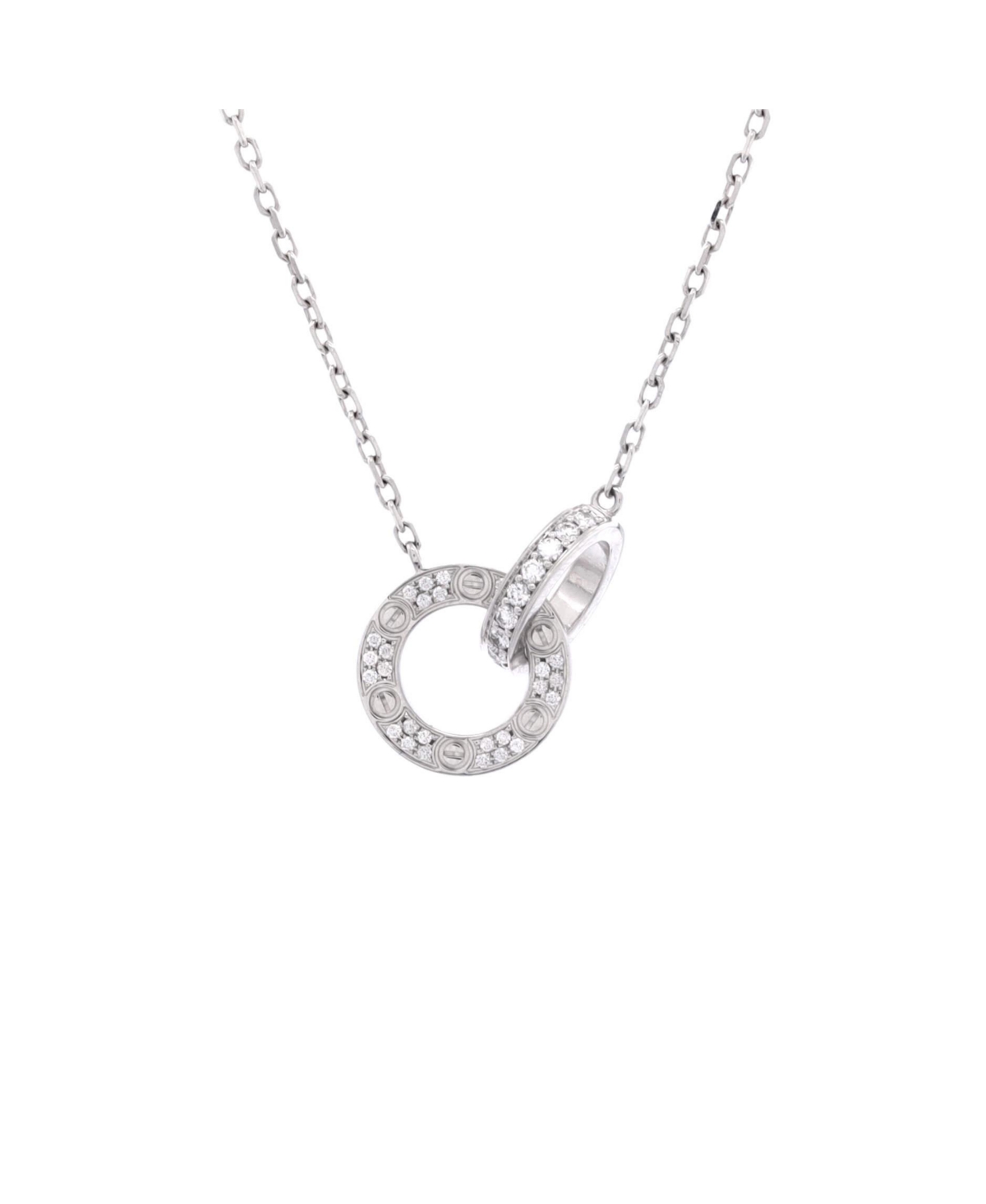 Click here for Pre-Owned Cartier Love Interlocking Pave Necklace... prices
