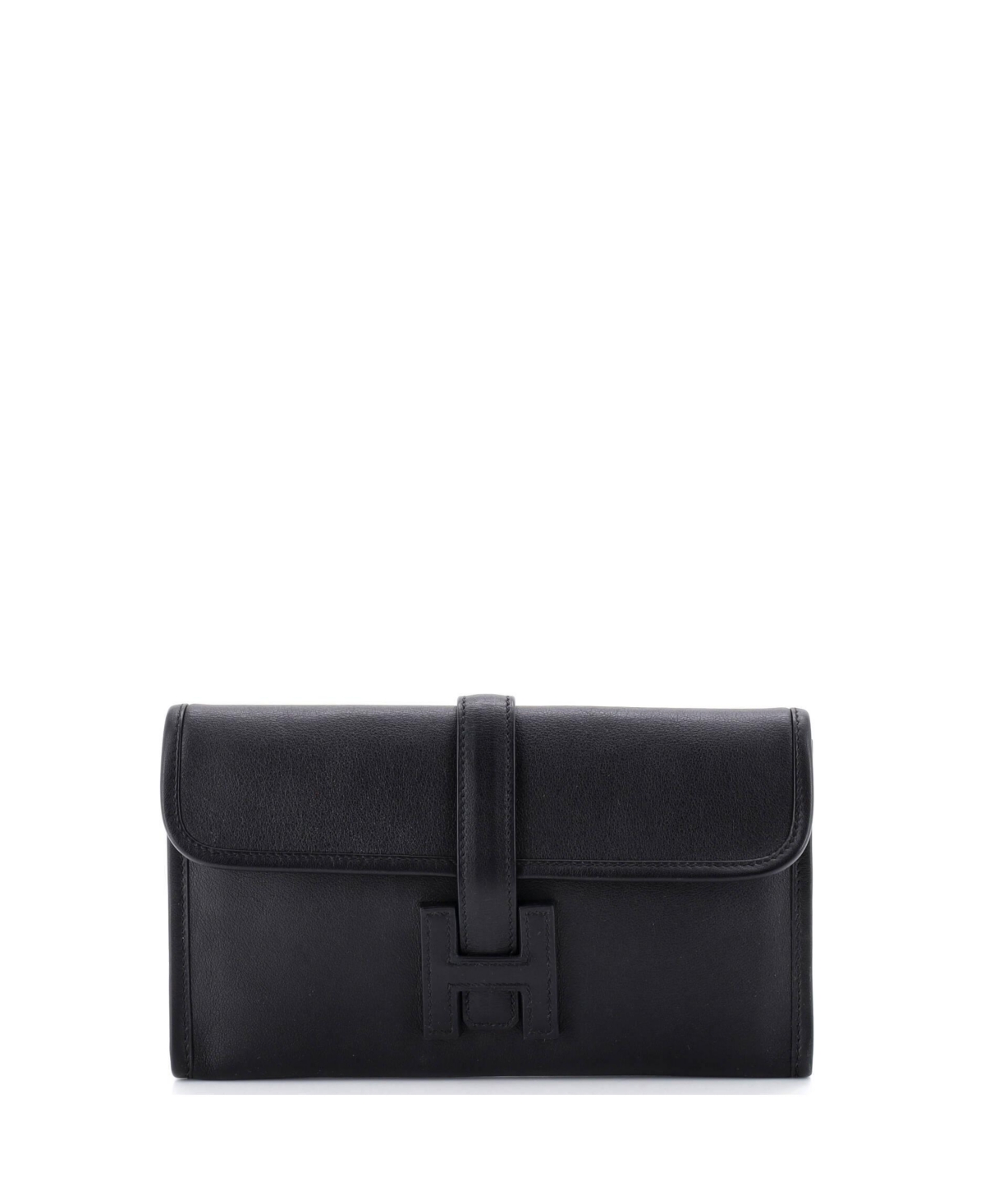 Click here for Pre-Owned HERMES Jige Duo Clutch Swift - Black prices