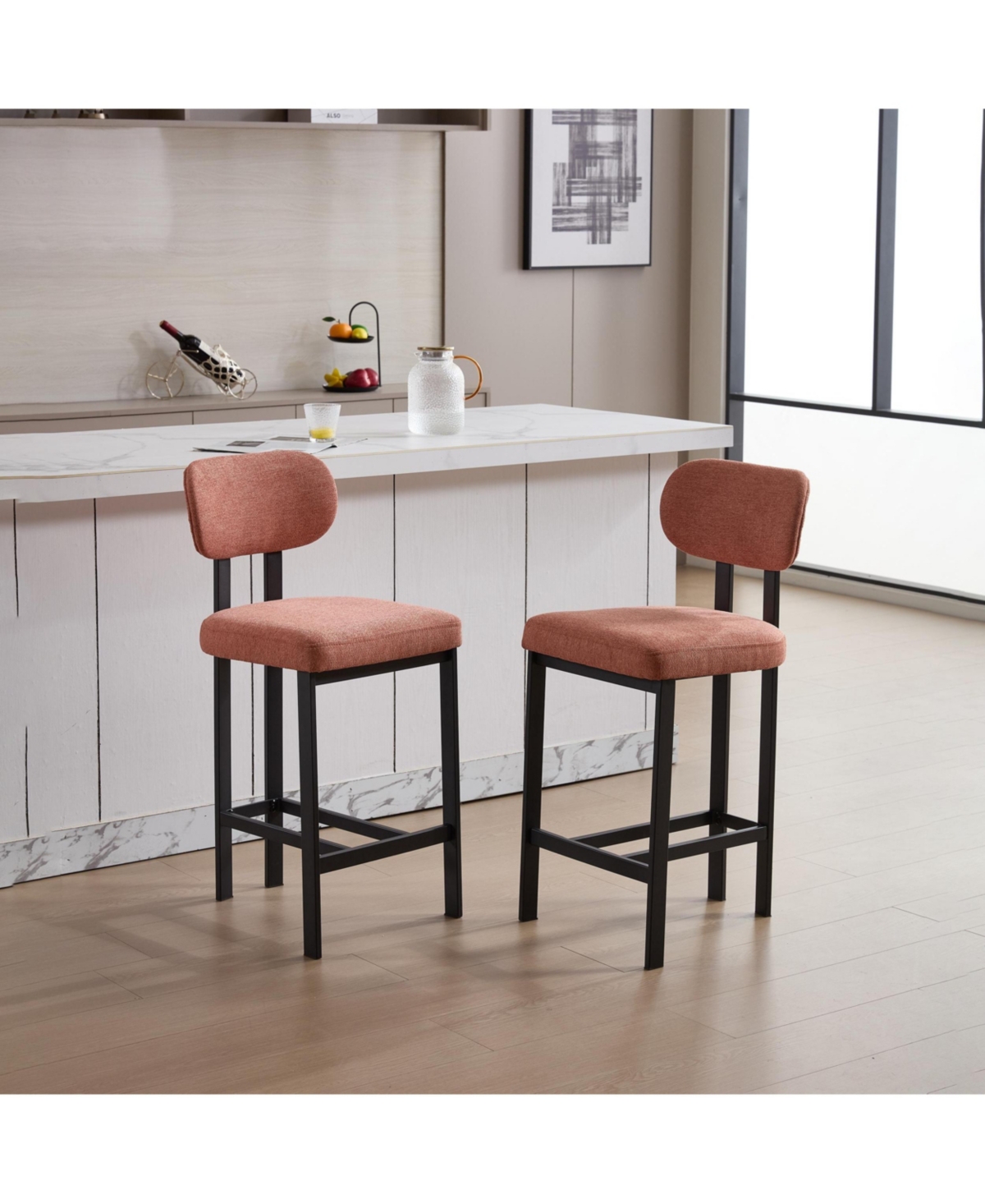 Click here for Boyel Living Set of 2 26 Upholstered Fabric Counte... prices