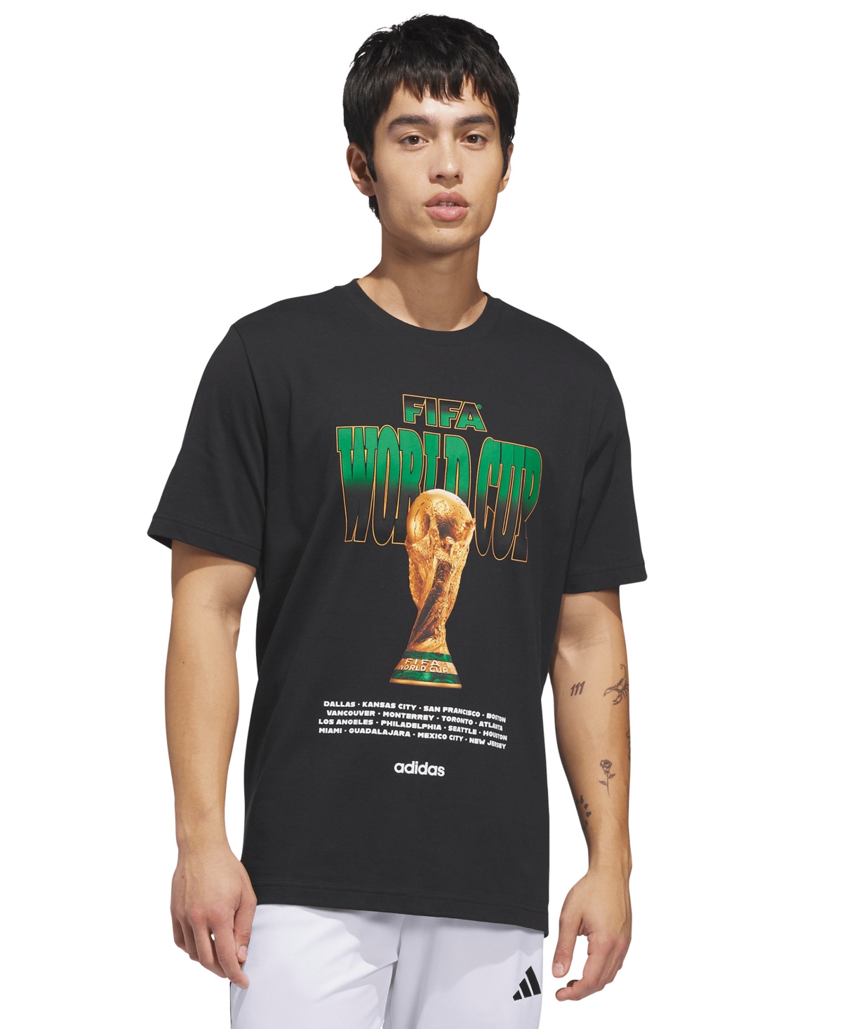 Click here for adidas Mens World Cup 26 Tour Graphic T-Shirt - Bl... prices