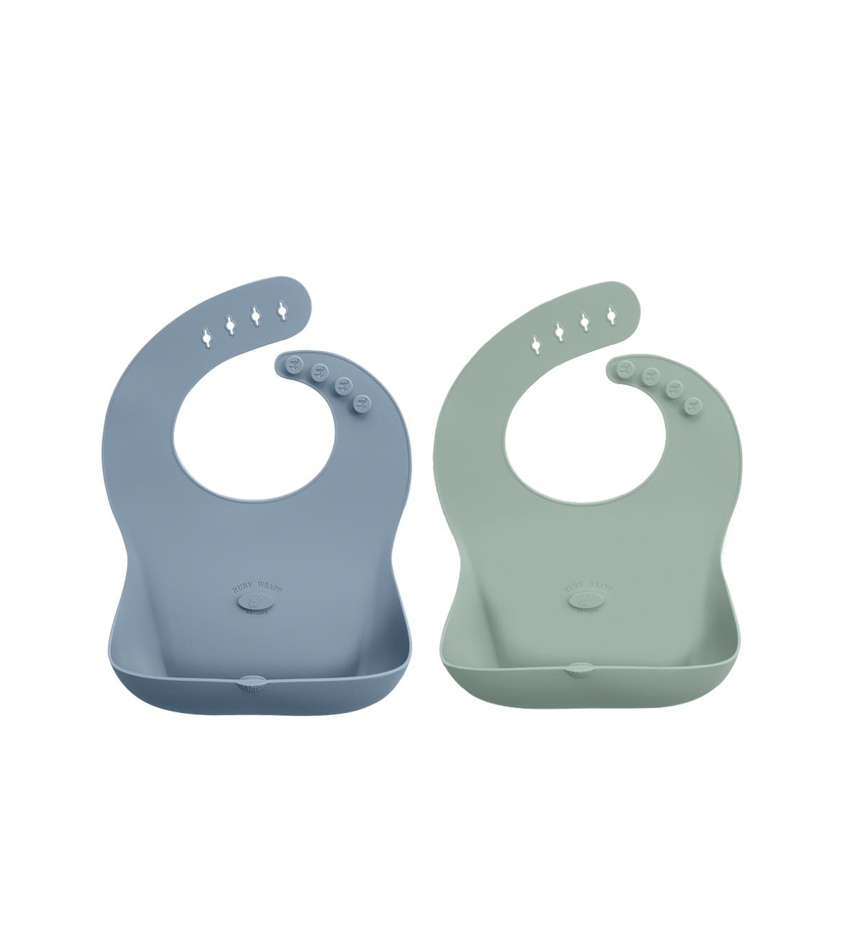 Click here for Abiie Ruby Wrapp Silicone Bibs - Grey and sage gre... prices