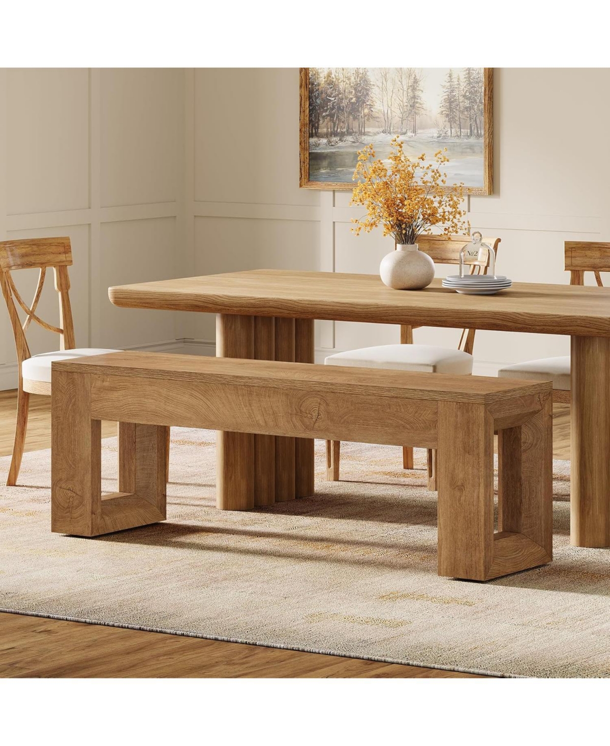 Click here for Tribesigns Dining Bench  Farmhouse Wooden Shoe Ben... prices