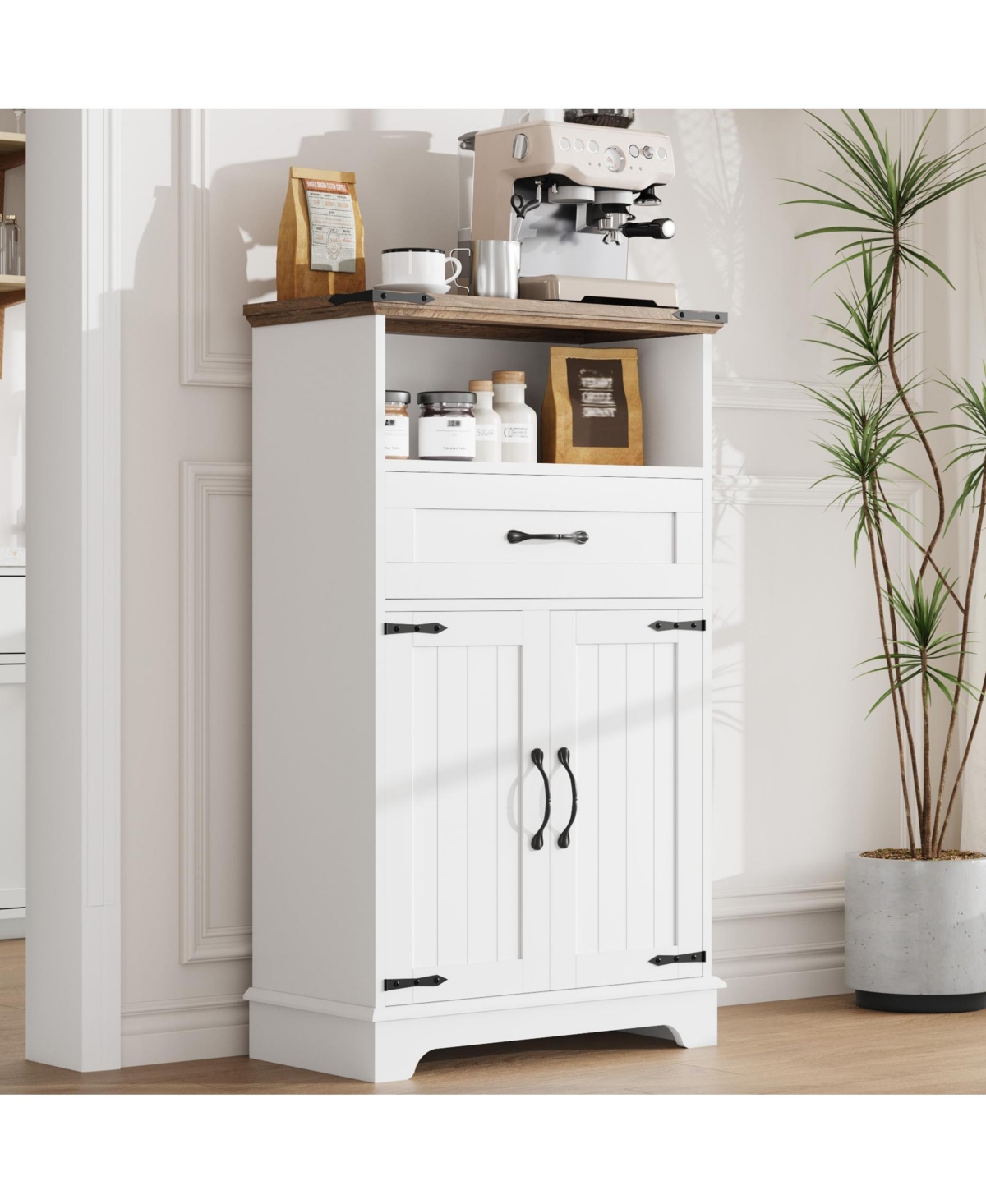 Click here for homfan Farmhouse Bathroom Storage Cabinet - Wooden... prices