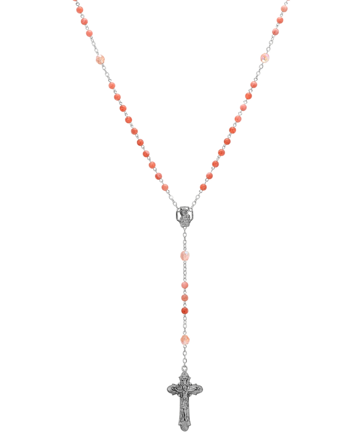 Click here for Symbols of Faith Silver-Tone Pink Beaded Crucifix... prices