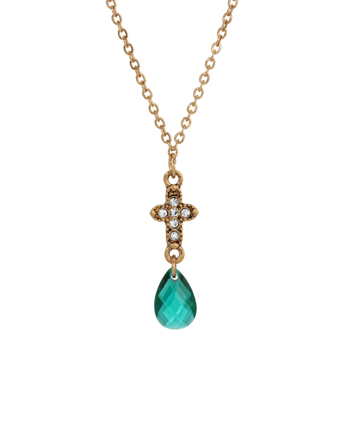 Click here for Symbols of Faith Gold-Tone Cross Clear Crystals Gr... prices