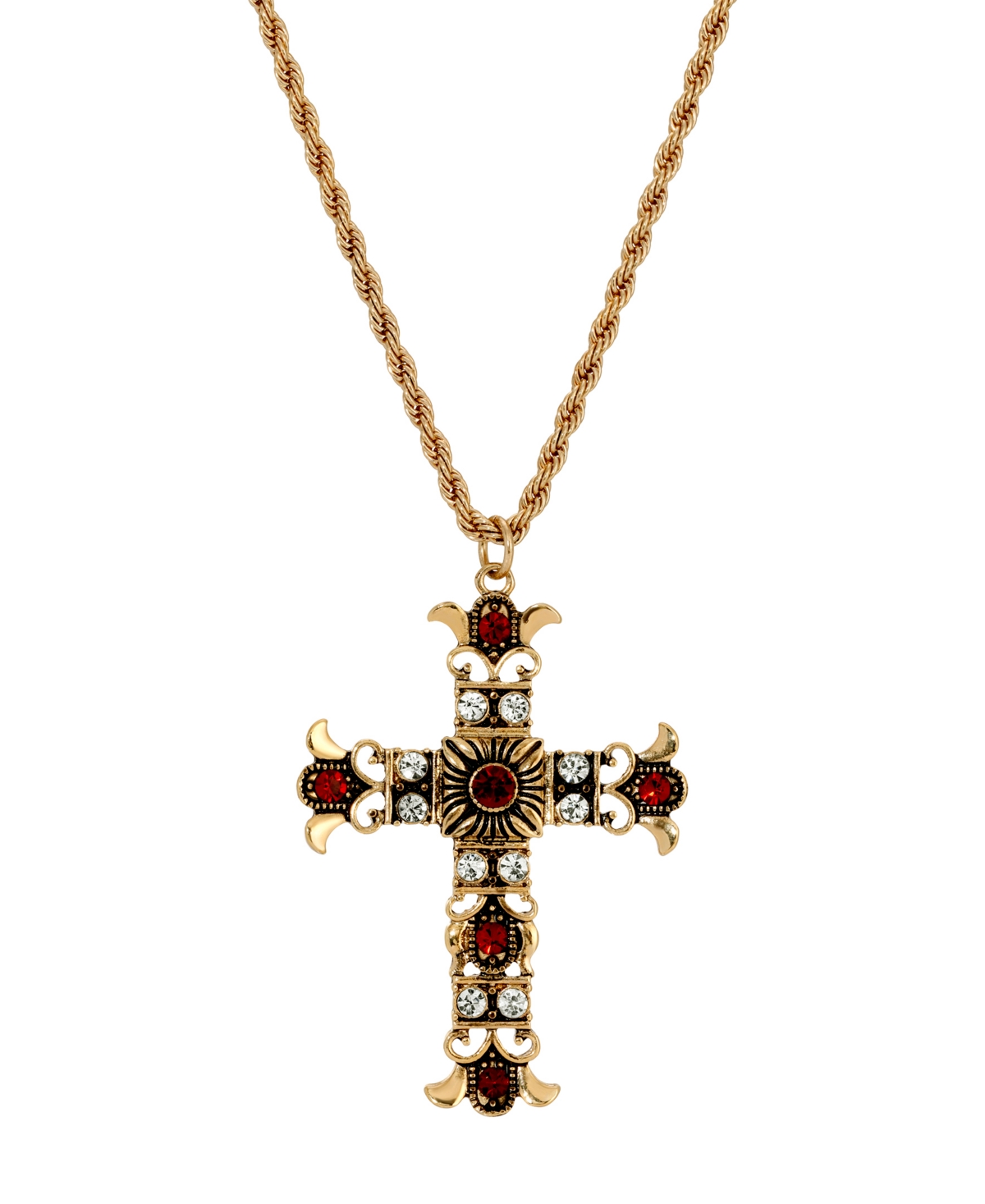 Click here for Symbols of Faith Gold-Tone Cross Clear Crystals Si... prices