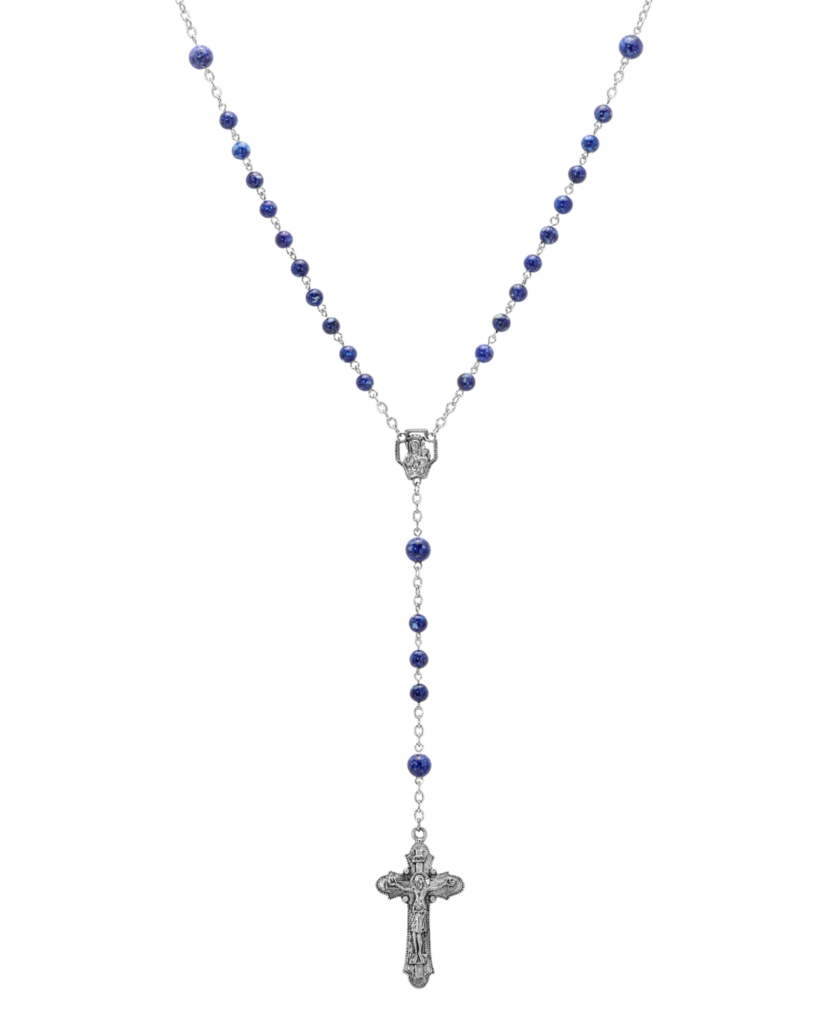 Click here for Symbols of Faith Silver-tone Dark Red Beaded Cruci... prices