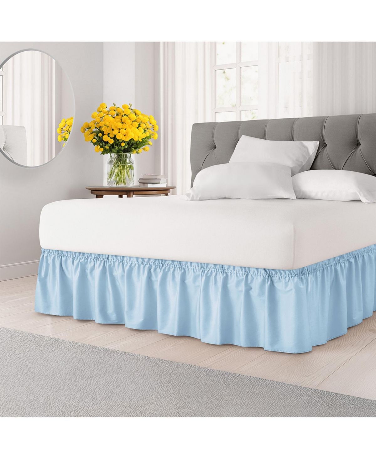 Click here for Ruffled Elastic Wrap Around Bedskirt 12 Inch Drop... prices