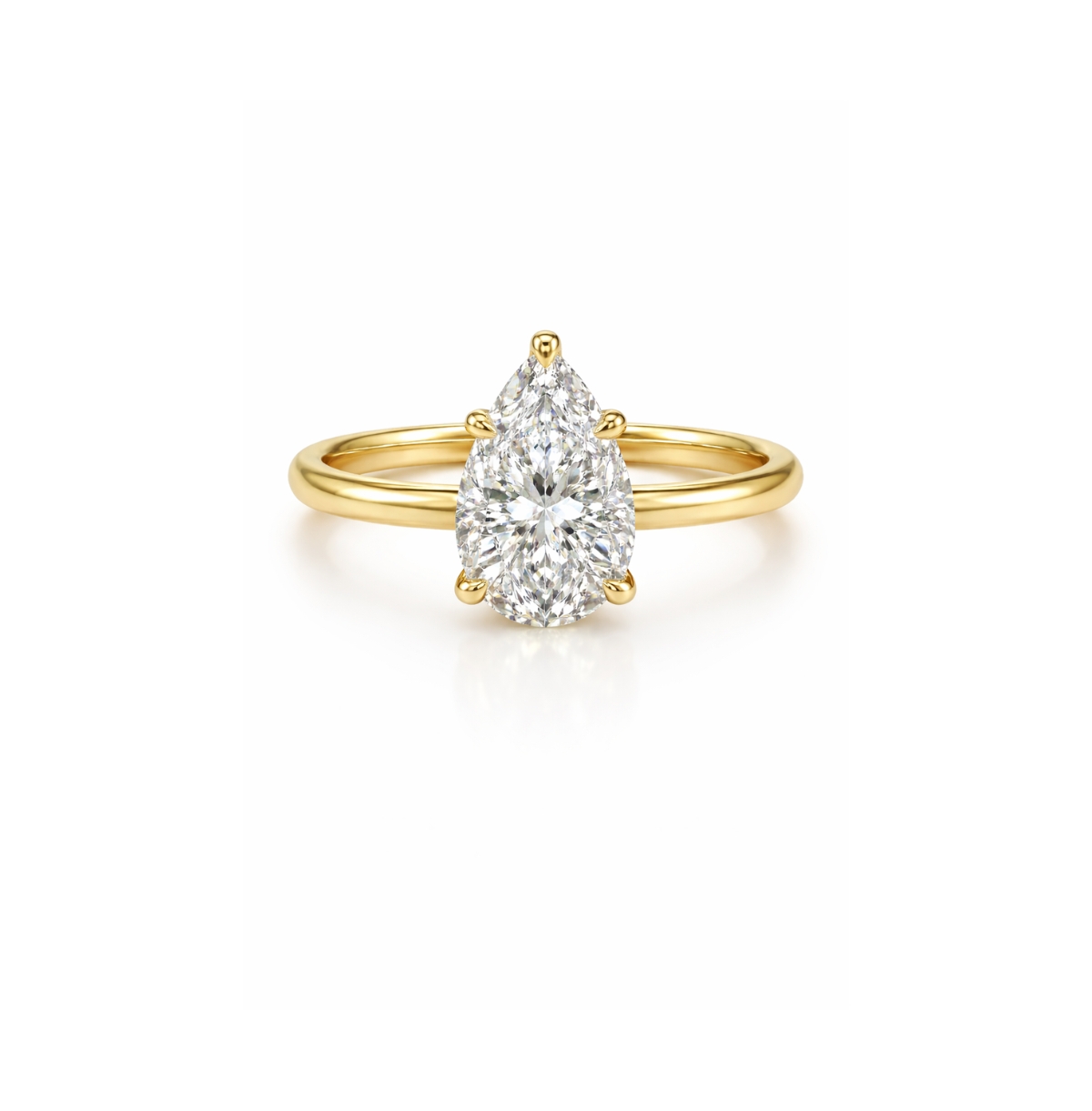 Click here for Dloria 2 ct. Pear-Cut Moissanite VVS1 Ring in Gold... prices
