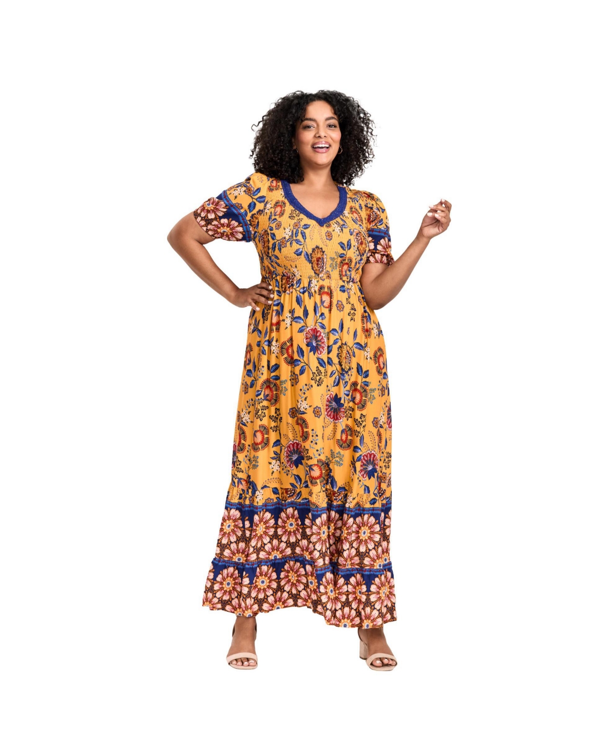 Click here for Avenue Womens Eve Border Dress - Gold bittersweet prices
