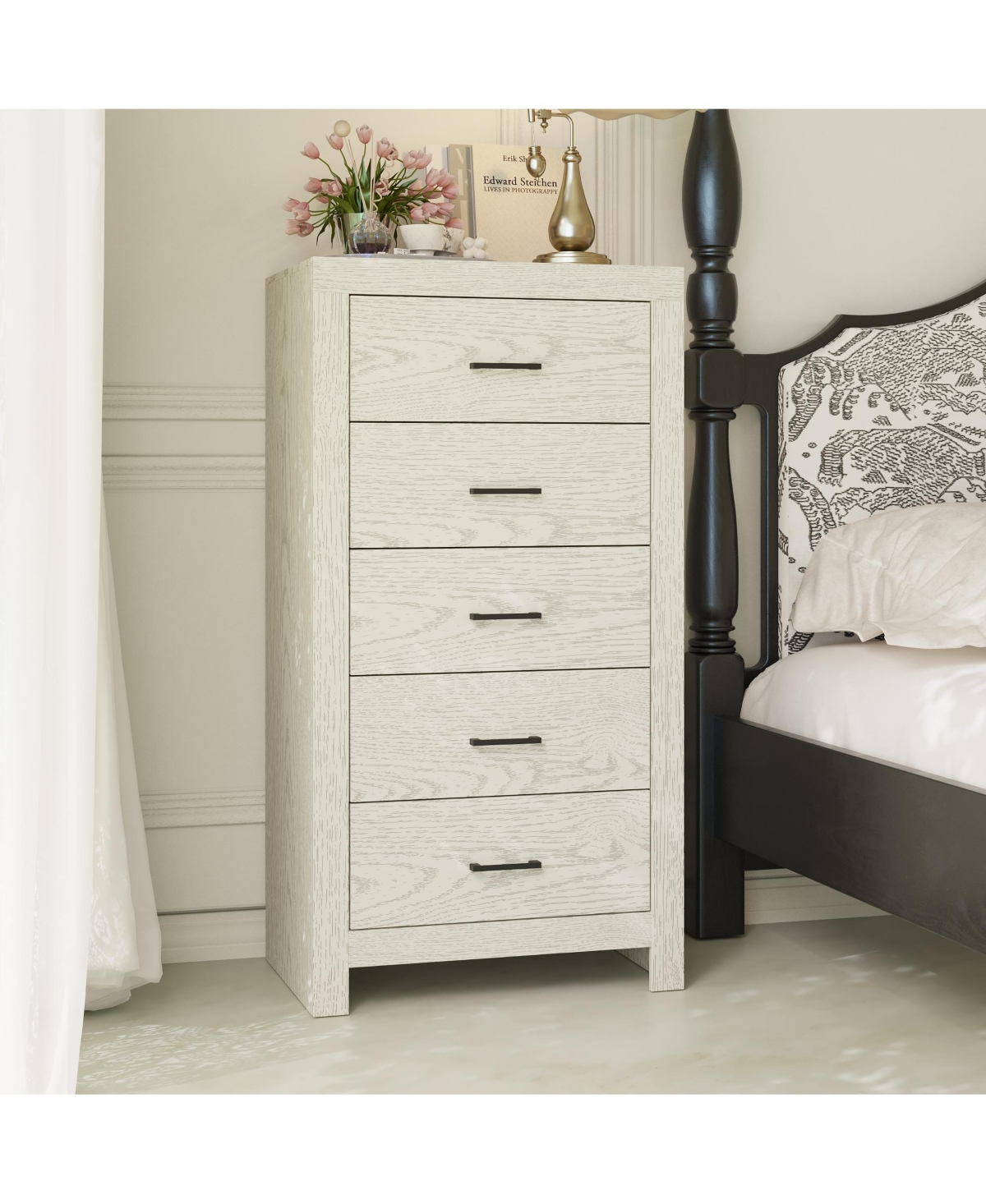 Click here for Famapy 5-Drawer Tall Dresser for Bedroom  Wooden C... prices