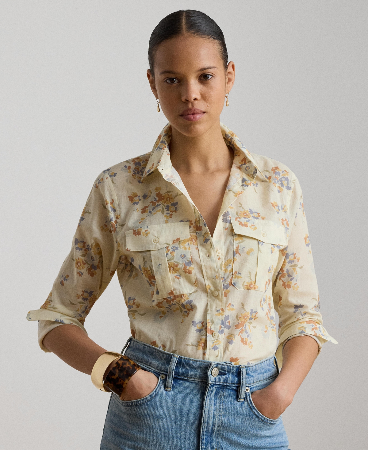 Click here for Lauren Ralph Lauren Womens Classic Fit Floral Voil... prices