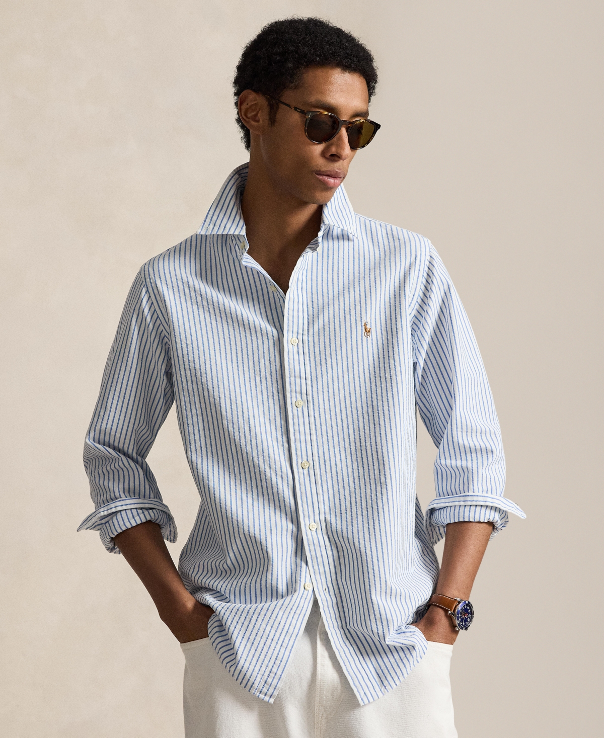 Click here for Polo Ralph Lauren Mens The Iconic Mesh Shirt - Whi... prices