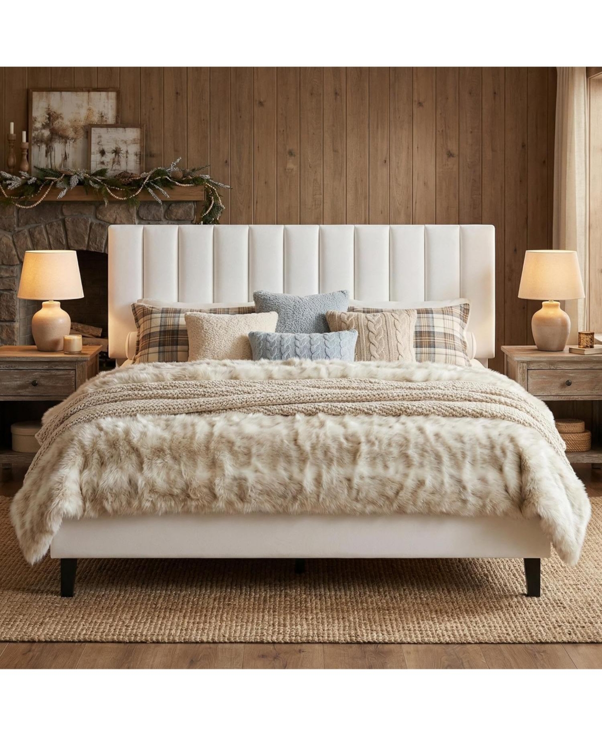 Click here for gaomon Queen Size Bed Frame  Velvet Upholstered Pl... prices