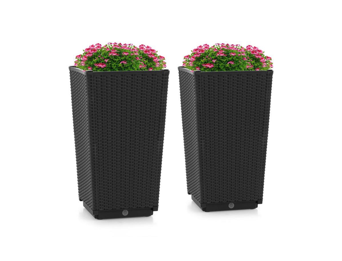 Click here for Lucky One Outdoor Wicker Planter Set of 2 with Dra... prices