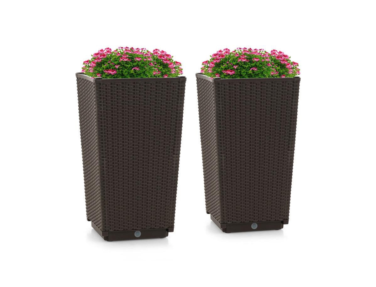 Click here for Lucky One Outdoor Wicker Planter Set of 2 with Dra... prices