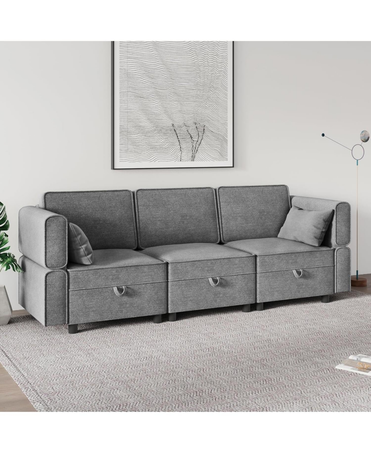 Click here for gaomon 87 W 3 Seater Couch with Storage  Comfortab... prices